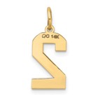 10k Yellow Gold Medium Satin Number 2 Charm Perfect Gift for Her | eBay