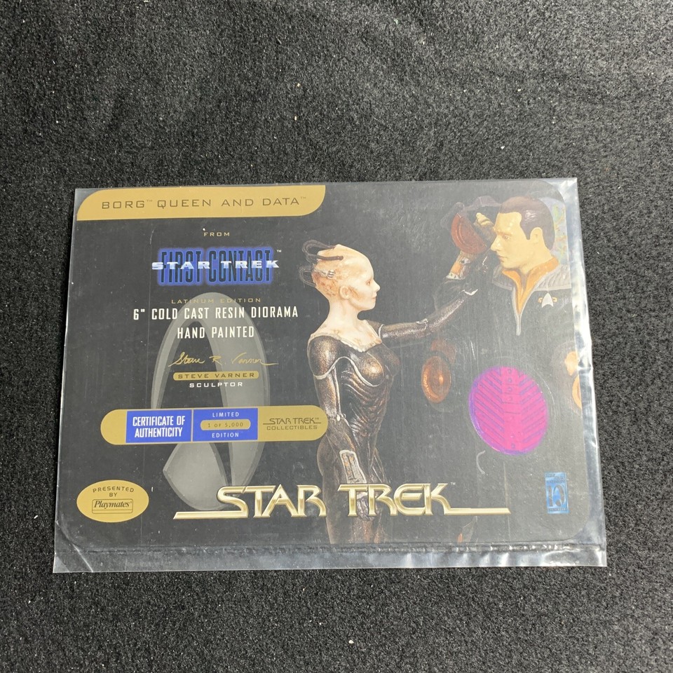 Star Trek Borg Queen & Data Statue. RARE Latinum Ed. Diorama by ...