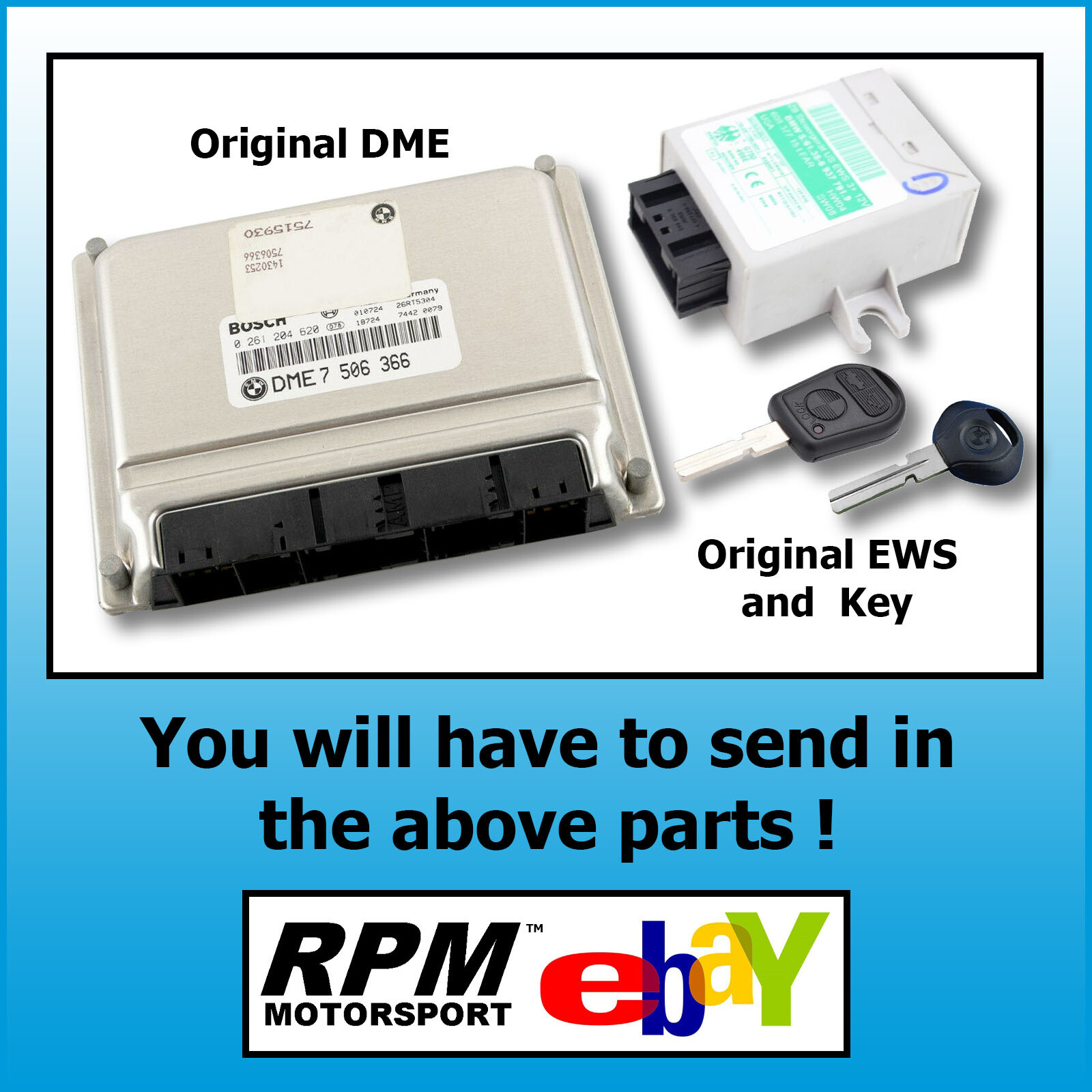BMW 740i 740iL (E38) DME ME7.2 M62 (M62TU) 4.4L PnP 1999-2001 / RPM ...