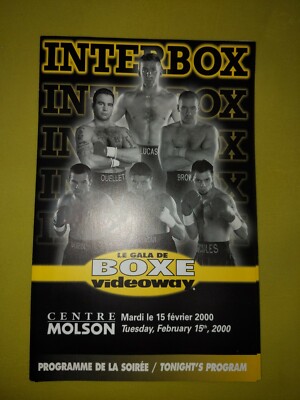 Fitz Vanderpool vs H. Kyvelos Boxing On-Site Program & Score Card ...