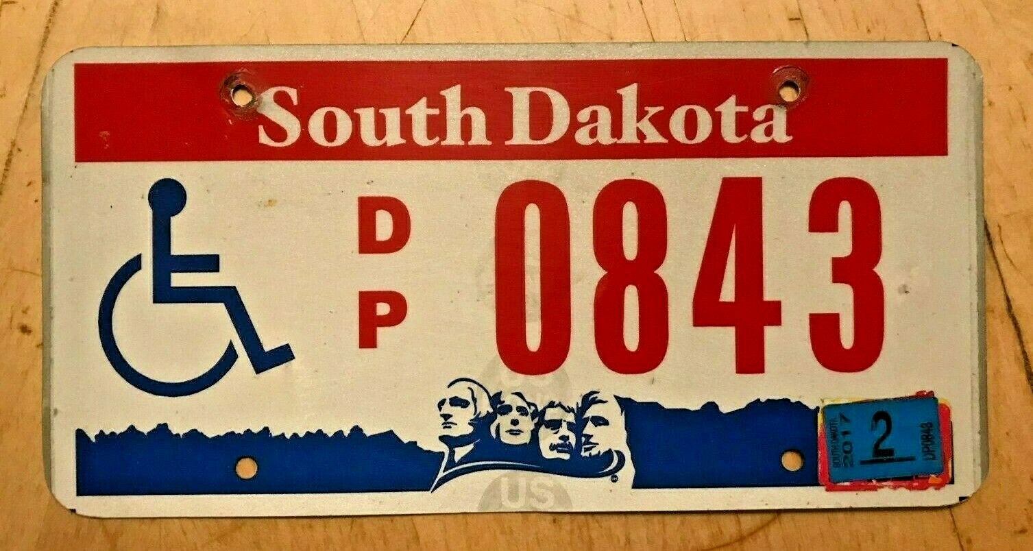 SOUTH DAKOTA DISABLED PERSON HANDICAPPED LICENSE PLATE " DP 0843 ...