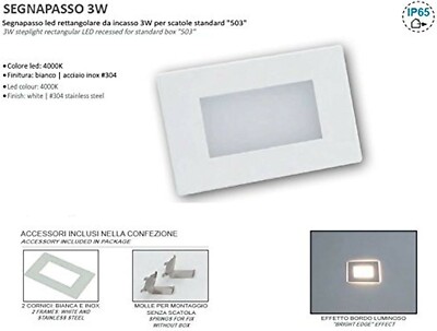 LAMPO SEGNAPASSO LED 3W 230V TRICOLOR MONTAGGIO SU SCATOLA 503 | eBay
