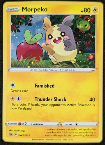 Morpeko 2020 Black Star Promo Cosmos Holo Rare Pokemon Card SWSH031 (NM ...