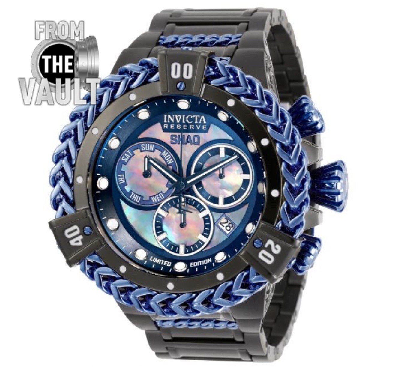 Invicta Reserve Shaq Hercules Black MOP Steel Blue Black Swiss Mvt ...