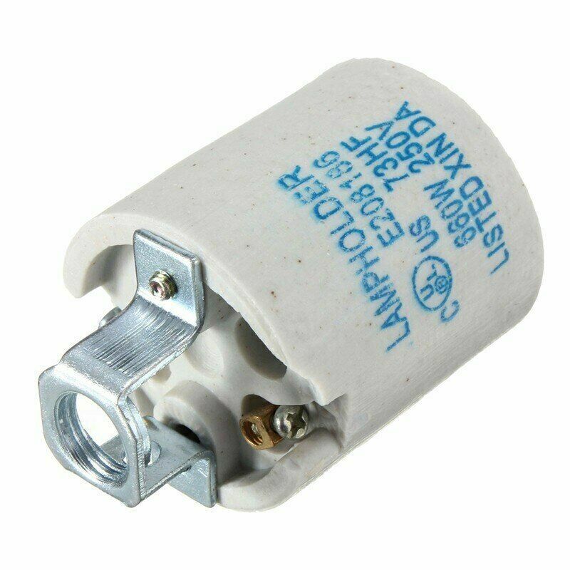 Industrial E27 ES Ceramic Lamp Holder Heat Resistant Bulb Socket Edison ...