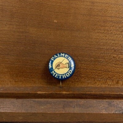 Vintage Palmer Method Hand Writing Pin Button Merit Win Award | eBay