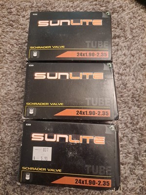 Pack Of 3 SUNLITE BICYCLE TUBE 24" x 1.90 -2.35 SCHRADER | eBay