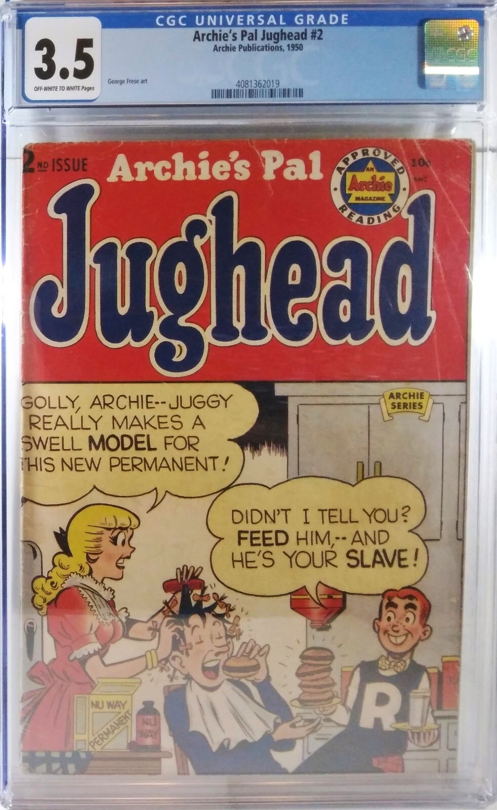 👑🍔 CGC 3.5 ARCHIE'S PAL JUGHEAD #2 FIRST PRINT 1950 Betty Veronica RIVERDALE | eBay