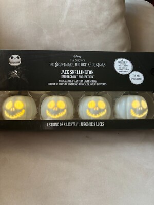 HALLOWEEN JACK SKELLINGTON MUSICAL LIGHT STRING 1 STRING 8 LIGHTS NEW ...
