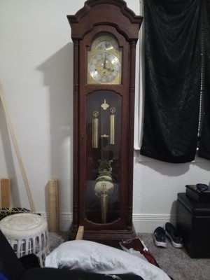 Ridgeway Grandfather Clock Model 219 w/ Moon Dial 79” Tall 1984 READ ...