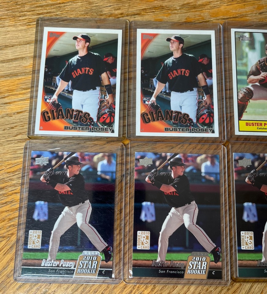 Baseball Cards 2010 Buster Posey lot 7 x rookie cards Upper Deck ...