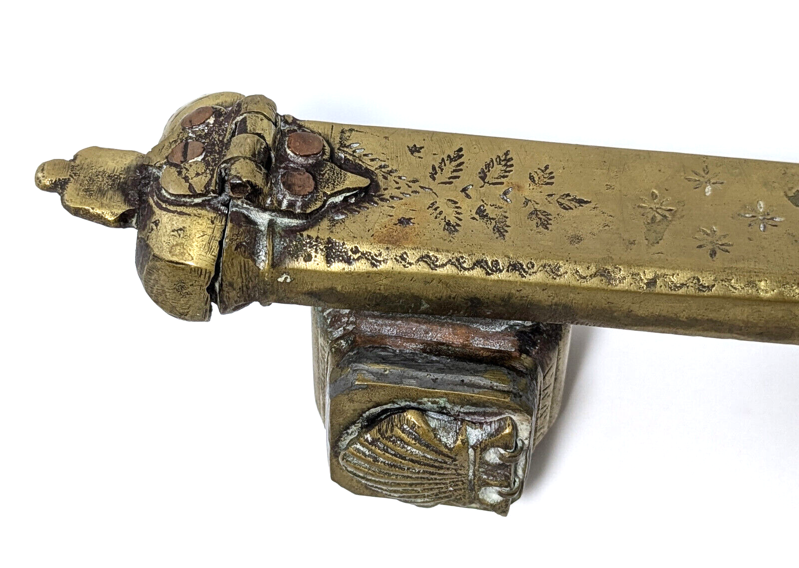 Antique Ottoman Turkish Traveling Scribe Brass Box Quill Pen Inkwell ...