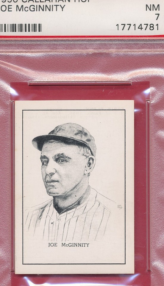 IRON MAN PSA 7 NM JOE MCGINNITY 1950 CALLAHAN HOF GRADED NEAR MINT ...