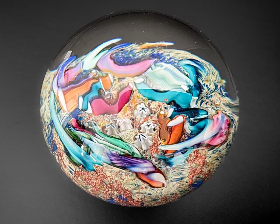 Doug Sweet 1.8" Millefiori Undersea Lampwork Contemporary Art Glass ...