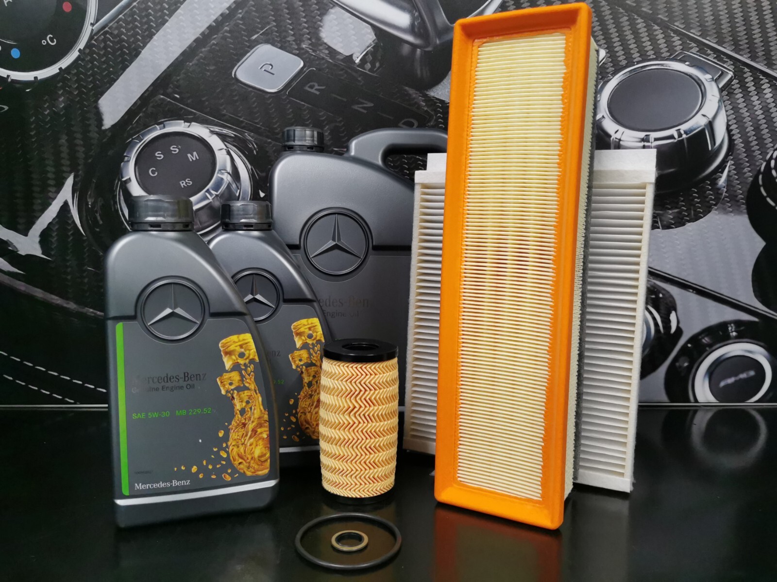 Genuine Mercedes-Benz W205 C180 C200d M626 Oil Air & Pollen Filters ...