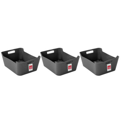 3x Box Sweden Medium Flexi 32cm Storage Basket Organiser Container w ...