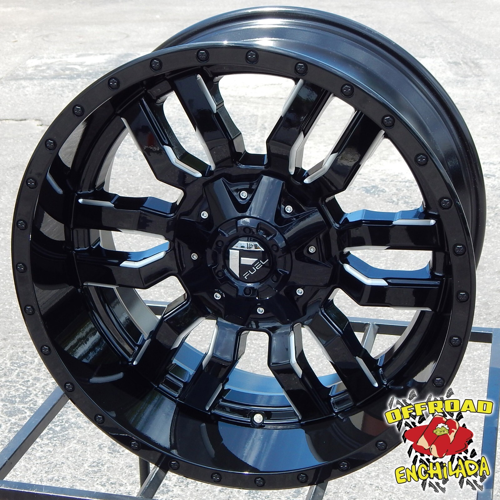 4/ 20x10" 8x180 Black Fuel Sledge Wheels Rims 2011-Up Chevy GMC Sierra ...