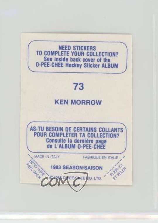 1983-84 O-Pee-Chee Album Stickers Ken Morrow #73 | eBay