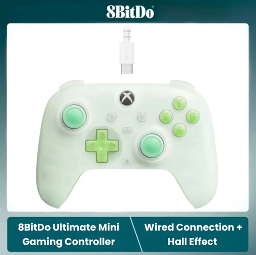 8BitDo Ultimate Mini Wired Controller for Xbox S/X, Windows Translucent ...