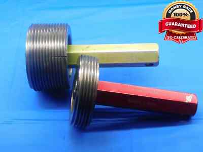 4" 6 UN 2B THREAD PLUG GAGE 4.0 4.00 4.000 GO NO GO P.D.'S = 3.8917 & 3 ...