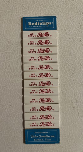 Vintage 1960's We Serve Pepsi Cola Menu Clips Rediclips NOS Unused ...
