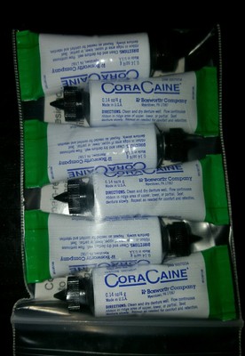 6 Cora-caine 4 gm denture analgesic adhesive Coracaine New Cleaner ...