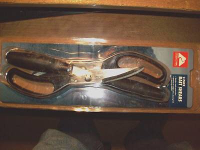 OZARK TRAIL 2 PACK STAINLESS STEEL BAIT SHEARS,SHELLFISH,CUTTING BAIT ...