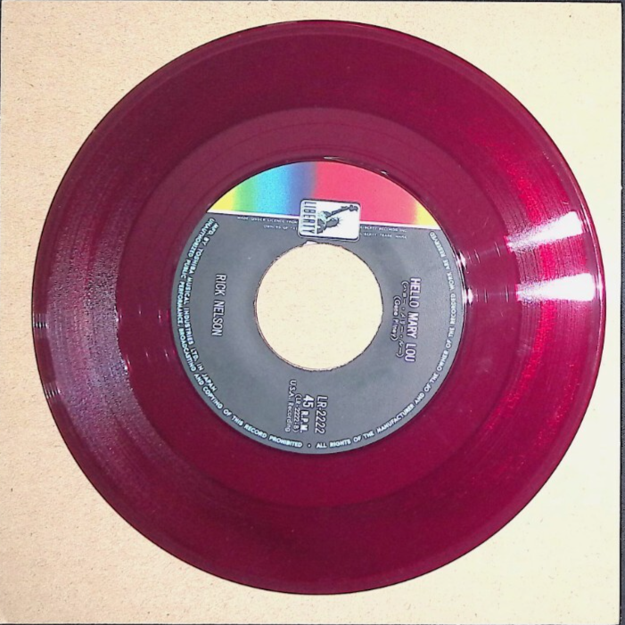 Ricky Nelson Young World RED Vinyl Japan 7" Hello Mary Lou Liberty LR ...