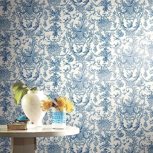 York Wallcoverings Ashford Toiles Old World Toile Prepasted Wallpaper ...
