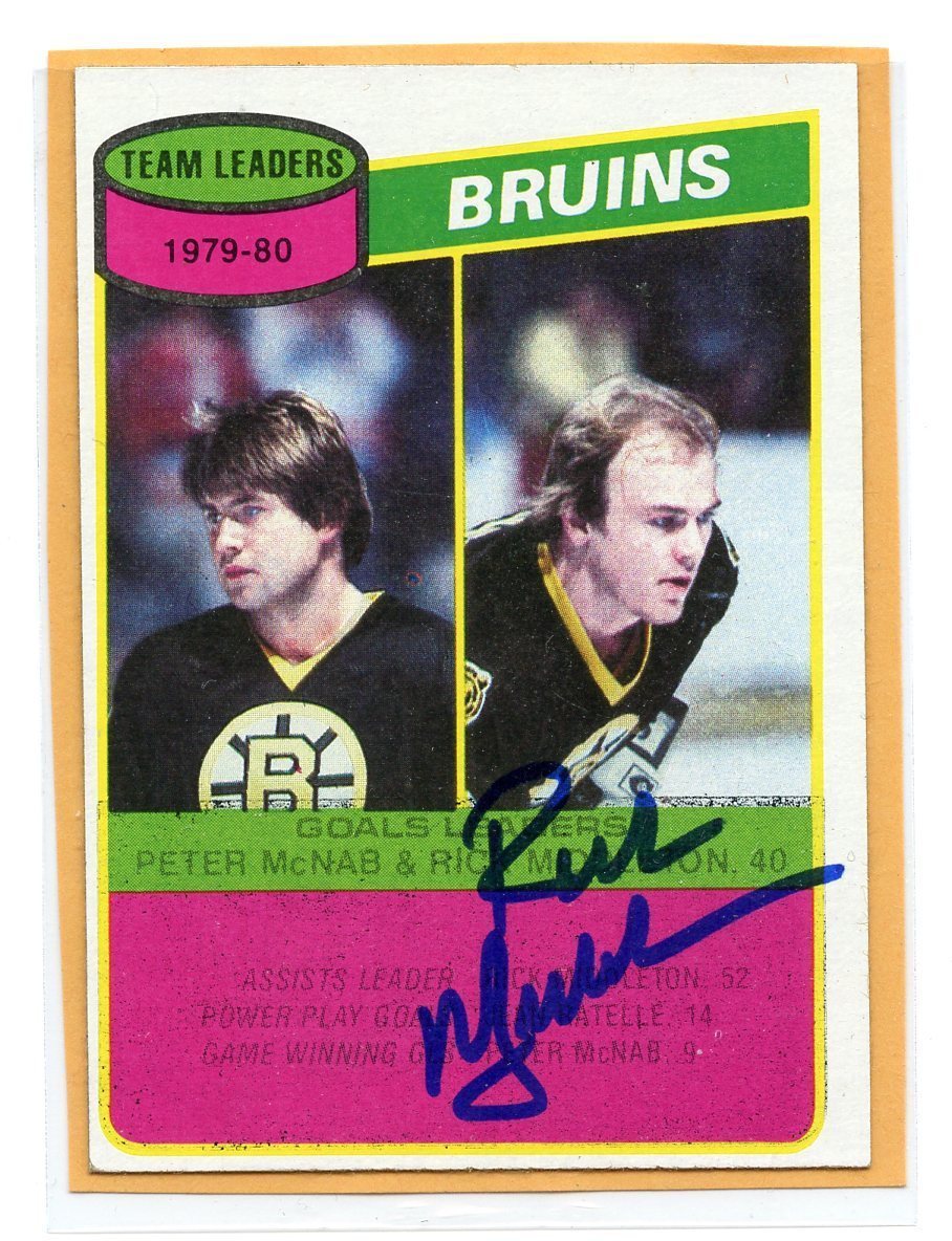 RICK MIDDLETON BRUINS AUTOGRAPH AUTO 80-81 TOPPS TEAM LEADERS #94 * ...