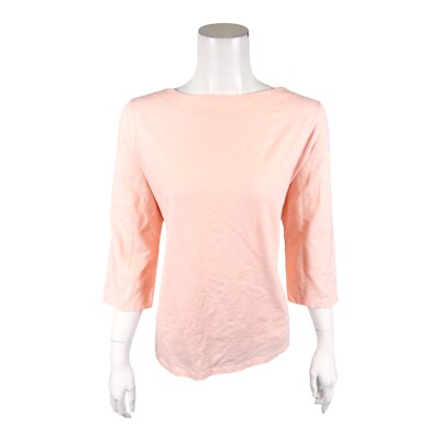 Denim & Co. Women's Essentials Textured Knit 3/4 Sleeves Top Peach ...