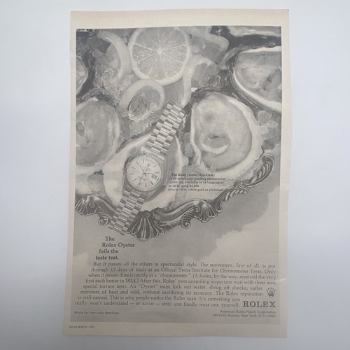 1971 Rolex Vintage Full Page Original Print Ad | eBay