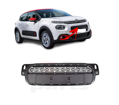 FOR CITROEN C3 2016 - 2020 NEW FRONT BUMPER UPPER CENTER GRILLE BLACK ...