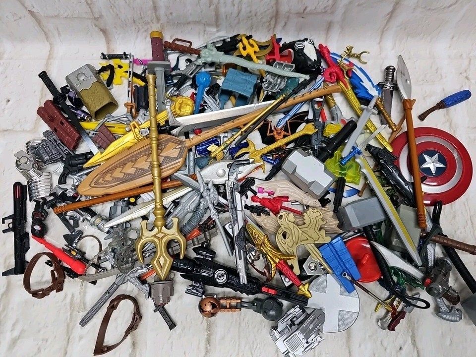 Vtg To Current Lot Assorted Action Figure Weapons , Parts , Accessories ...