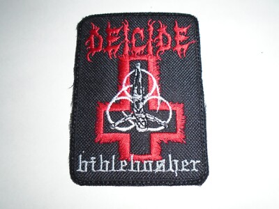 DEICIDE BIBLE BASHER IRON ON EMBROIDERED PATCH | eBay