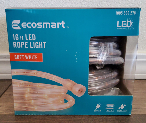 Ecosmart 16 foot LED Rope Light indoor/outdoor water resistant New in ...