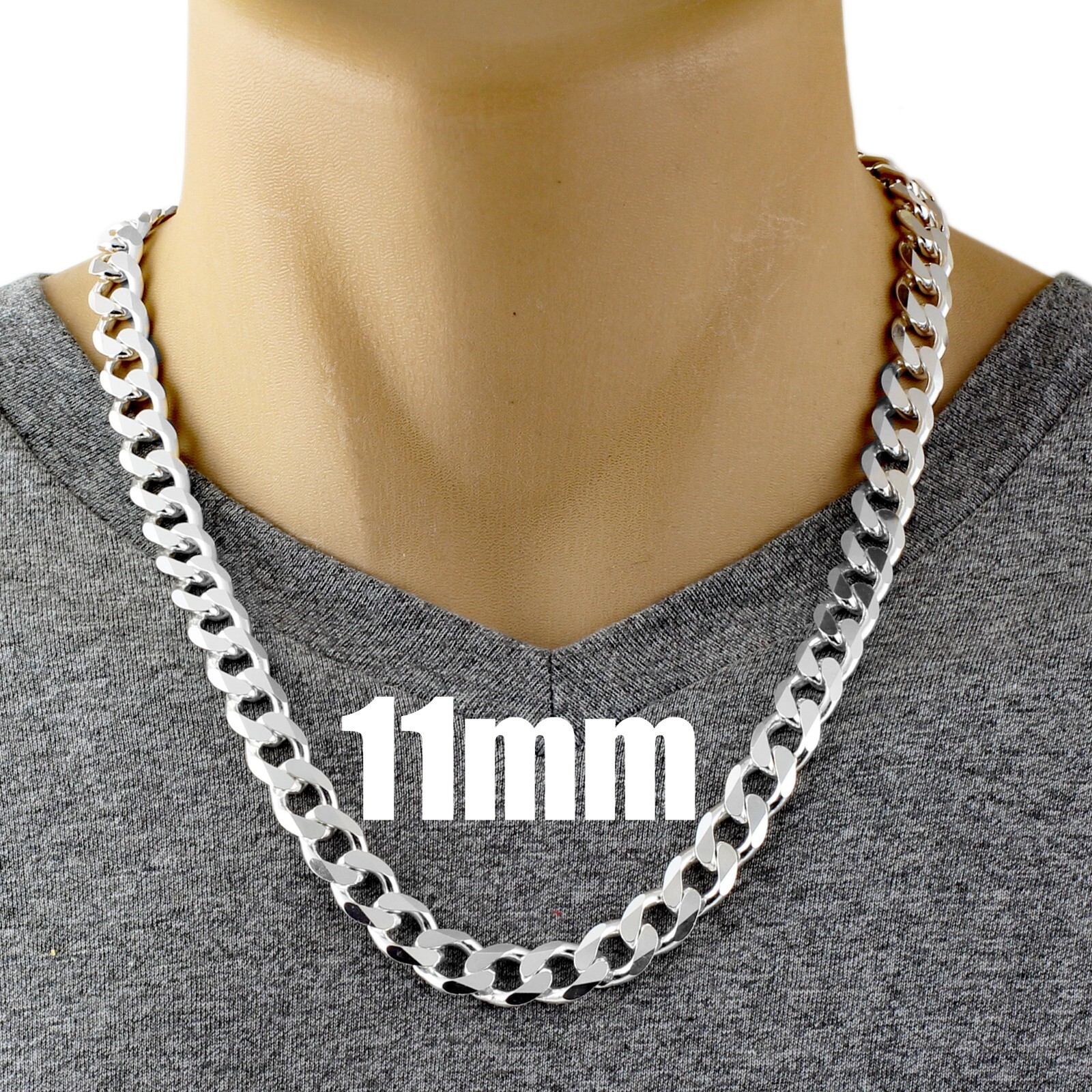 Guaranteed 925 Sterling Silver Cuban Curb Chain Necklace Solid & Heavy ...
