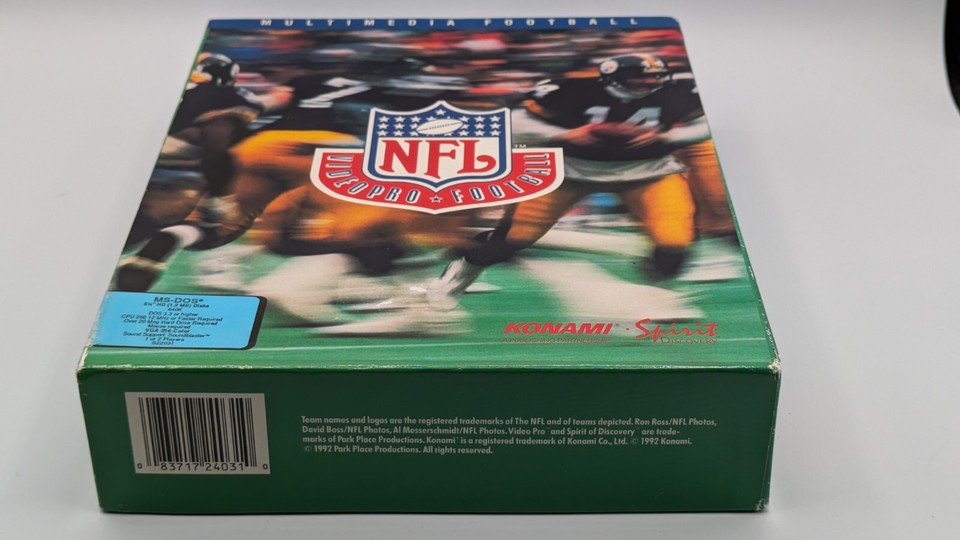 NFL Videopro Football MS-Dos 5.25" IBM PC Computer Game Konami ...