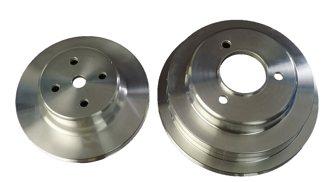 BBC Big Block Chevy 2 / 3 Groove Aluminum Long Pump Pulley Kit 396 427 ...