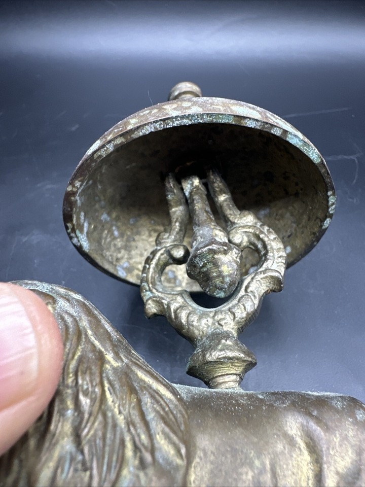 Brass Lion Hotel Bell Ringer is intact and works great Antique | eBay