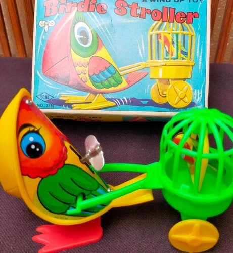 YONEZAWA YONE Wind Up Toy Birdie Stroller Parrot W/Box F/S FEDEX | eBay