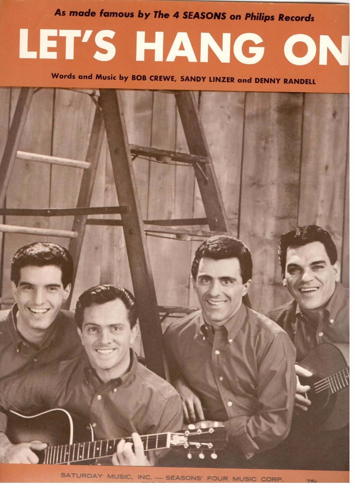 THE 4 SEASONS "LET'S HANG ON" SHEET MUSIC-PIANO/VOCAL/GUITAR-1965-RARE-NEW-MINT! | eBay