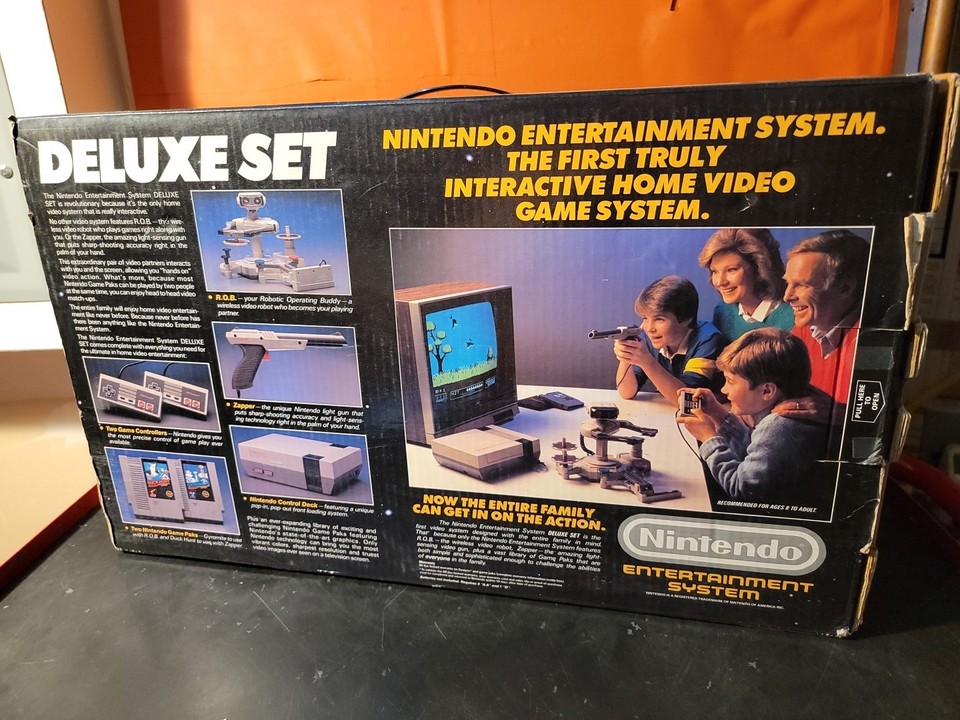 1986 NES Nintendo Entertainment System Deluxe Set Rob Robot ~ Box Only ...