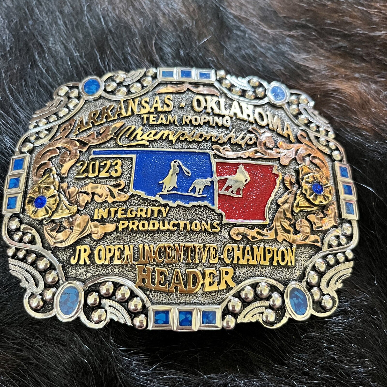 Trophy Buckle Team Roping Junior Champion Header 2023 Rodeo Western ...