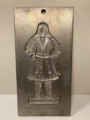 Vintage Metal Gingerbread Man Cookie Mold Press Virginia Metalcrafters ...