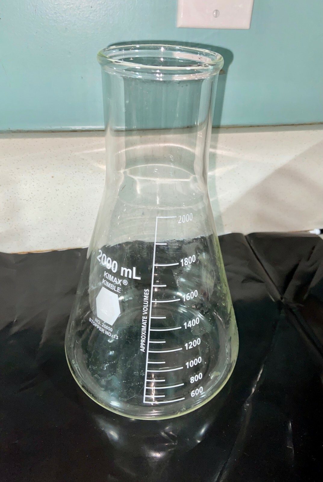 Kimax Kimble 2000mL Wide Mouth Titration Erlenmeyer Glass Flask ...
