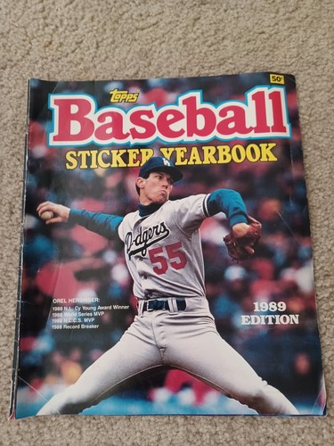 1989 Topps MLB Baseball Sticker Yearbook Album Orel Hershiser New No ...