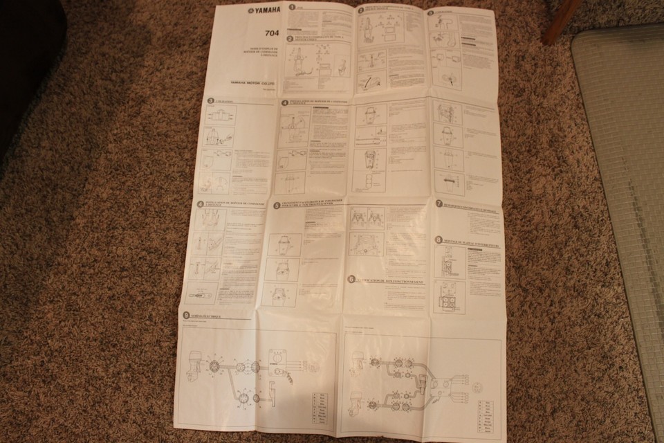 Yamaha 704 Remote Control Box Operation Pull Out Manual 704-28199-P0 | eBay