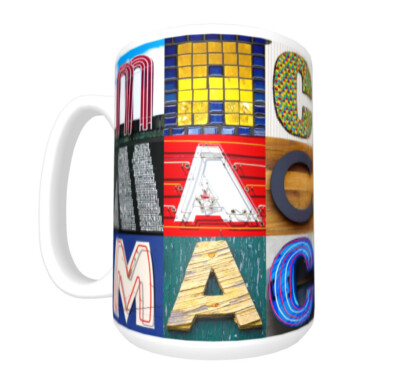MAC Coffee Mug / Cup featuring the name in photos of sign letters | eBay