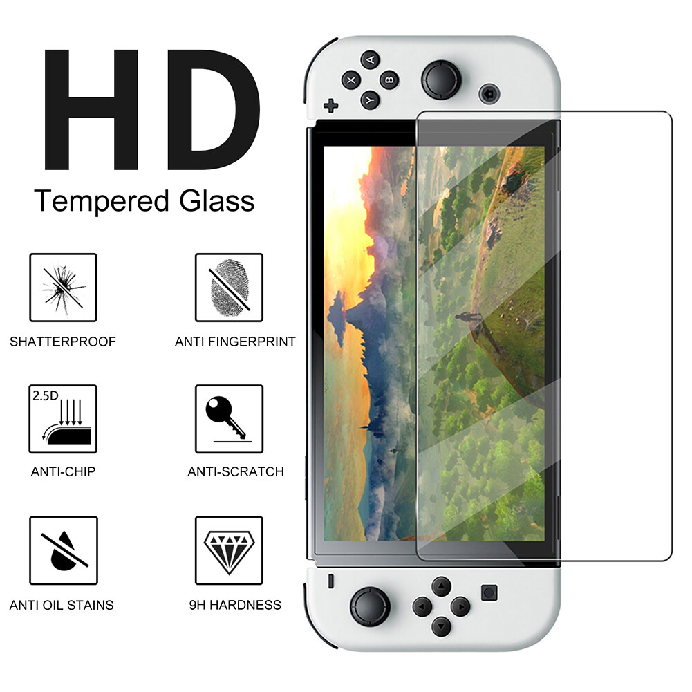 2pcs Tempered Glass 9H HD Screen Protector Film for Switch OLED Game ...